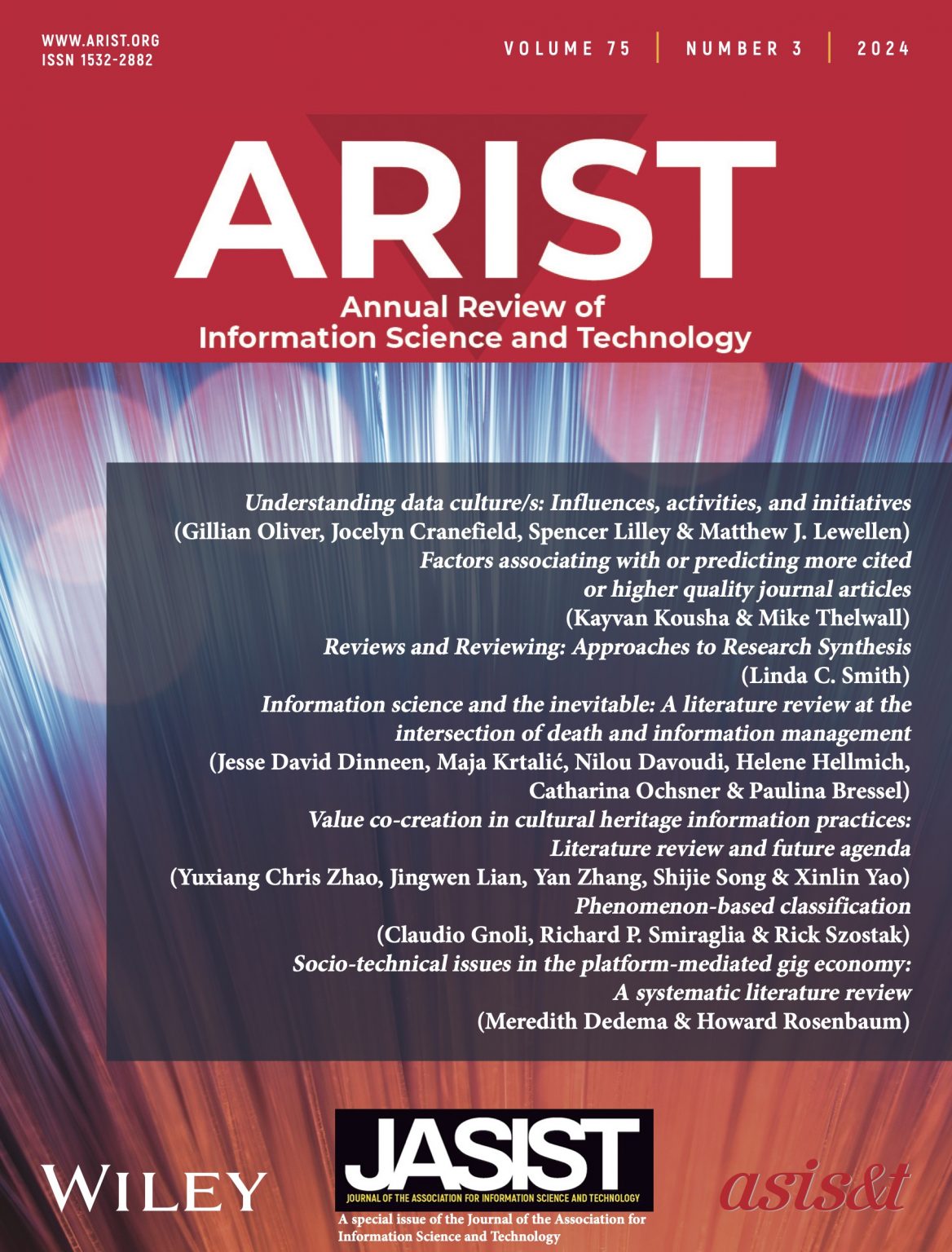 New From ARIST - Association for Information Science and Technology ...