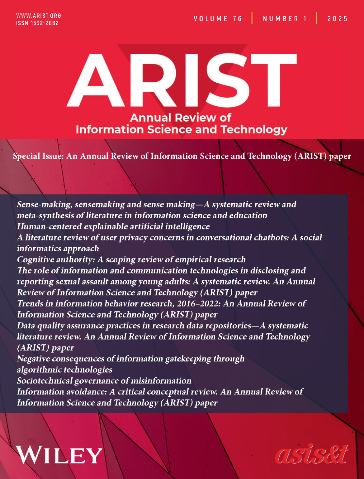 New from ARIST, November 2025 - Association for Information Science and Technology | ASIS&T