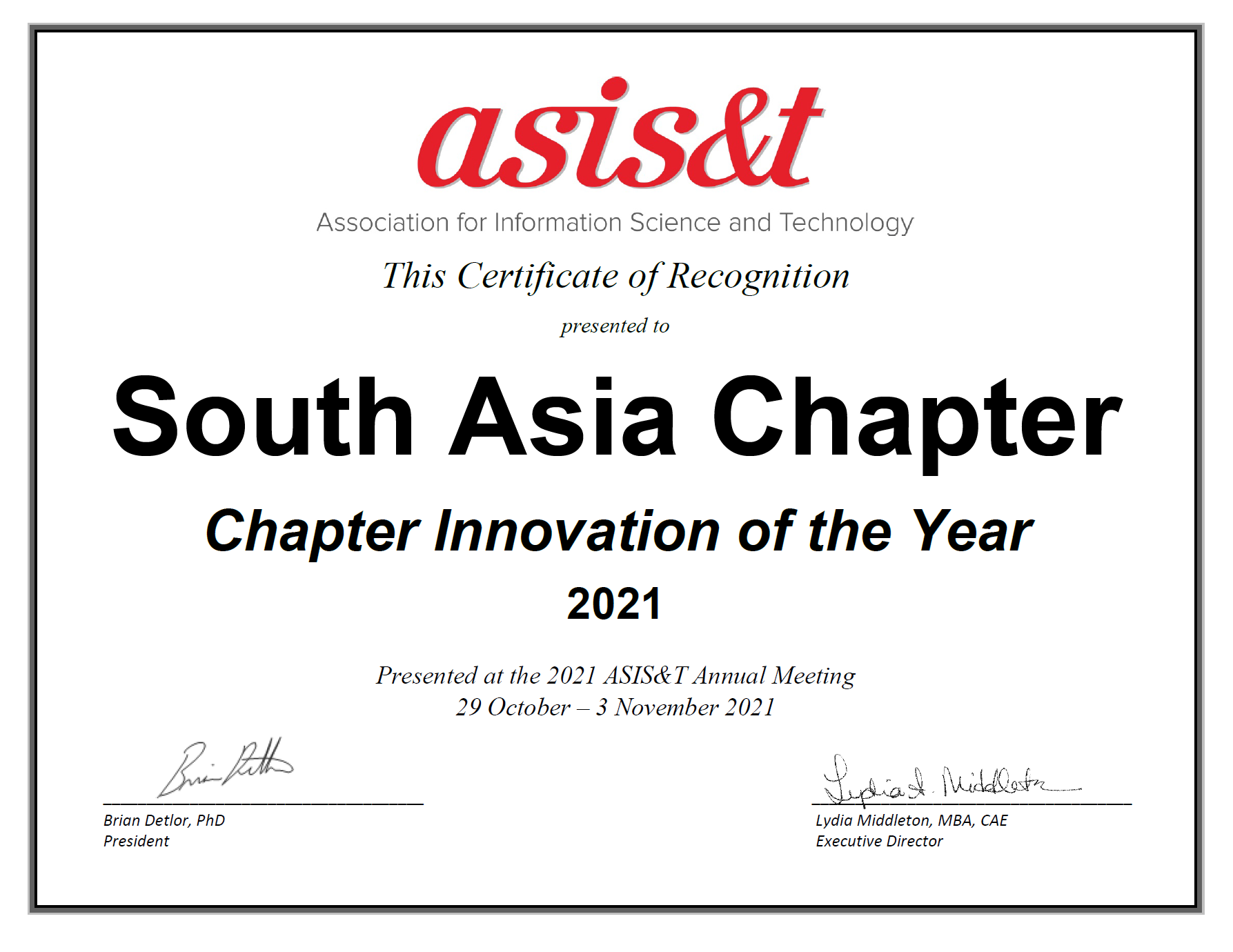 South Asia Chapter - Association for Information Science and Technology ...